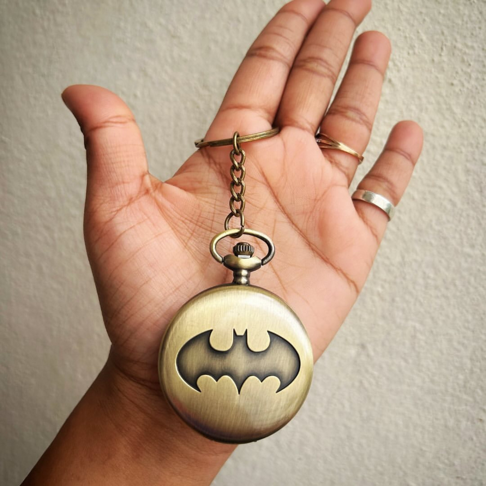 Batman Metal Pocket Watch Keychain – Vintage Superhero | Gyaanstore