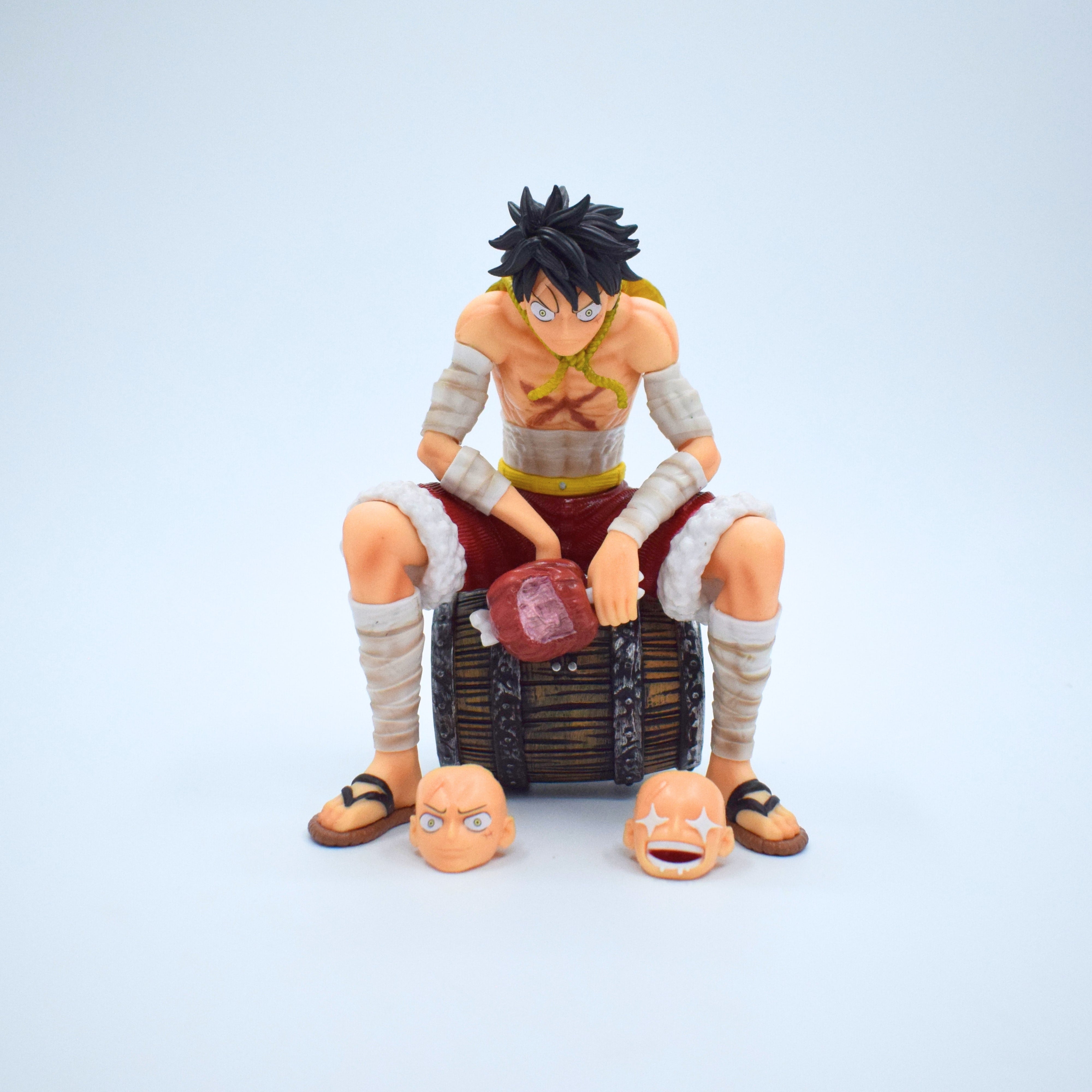 One Piece Monkey D. Luffy Barrel Sitting PVC Figure – 18.5 cm ...