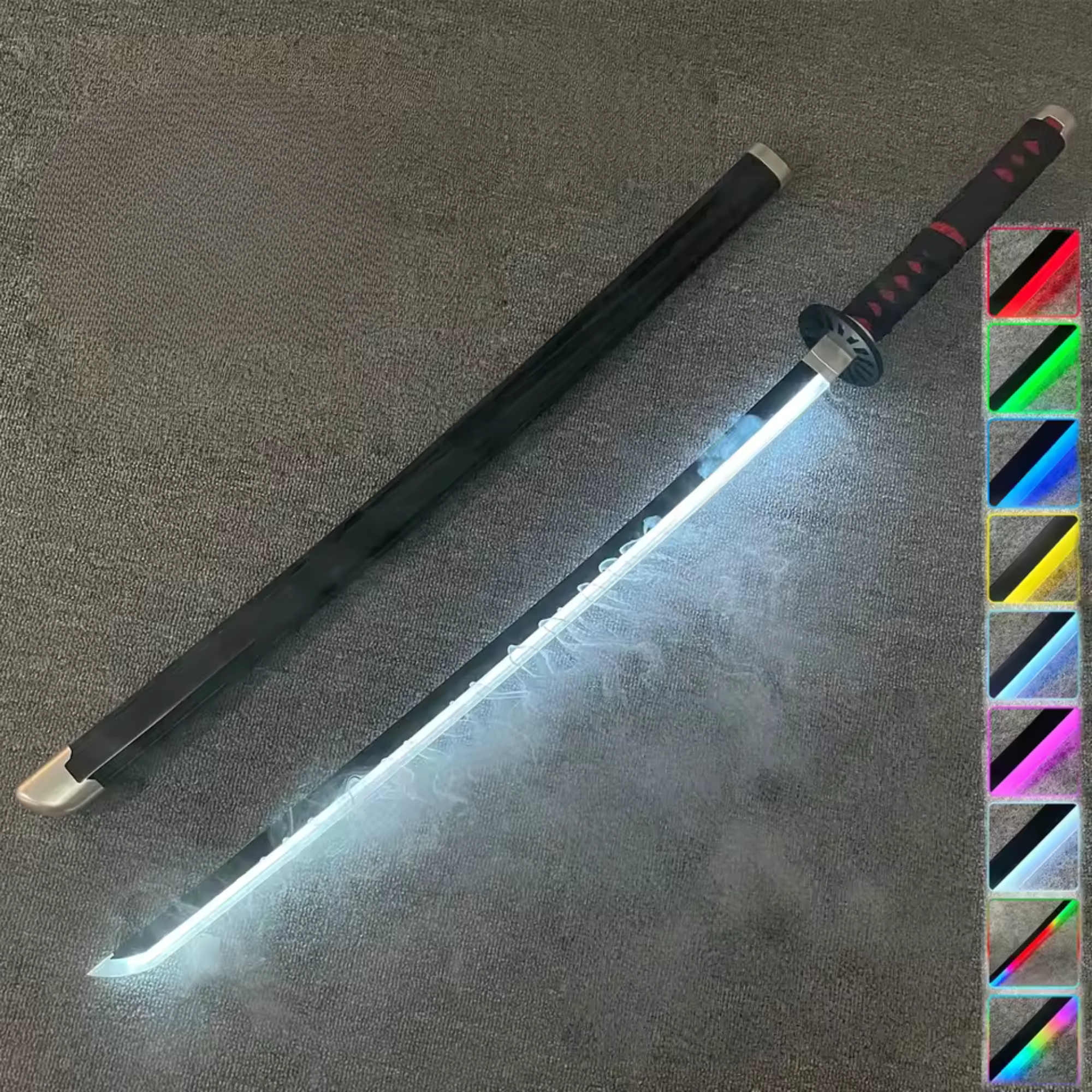 Tanjiro Kamado Smoke Katana Sword 103cm – Demon Slayer LED Blade V2 ...