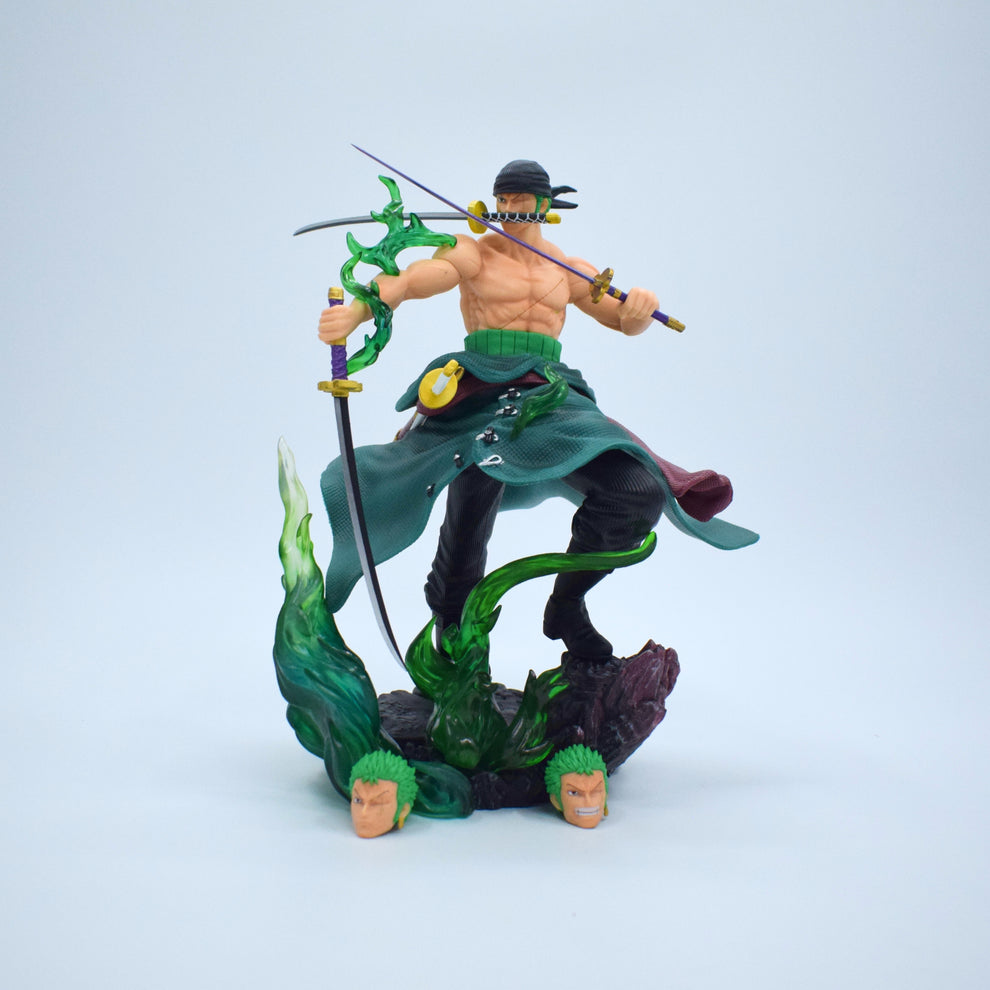 One Piece Zoro Swordman 3 Head Action Figure 31 cm Height | Gyaanstore
