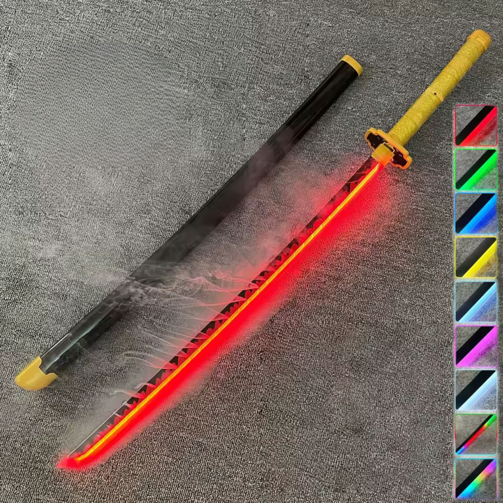 Yoriichi Tsugikuni Smoke Katana Sword 103cm – Demon Slayer LED Blade V2 ...
