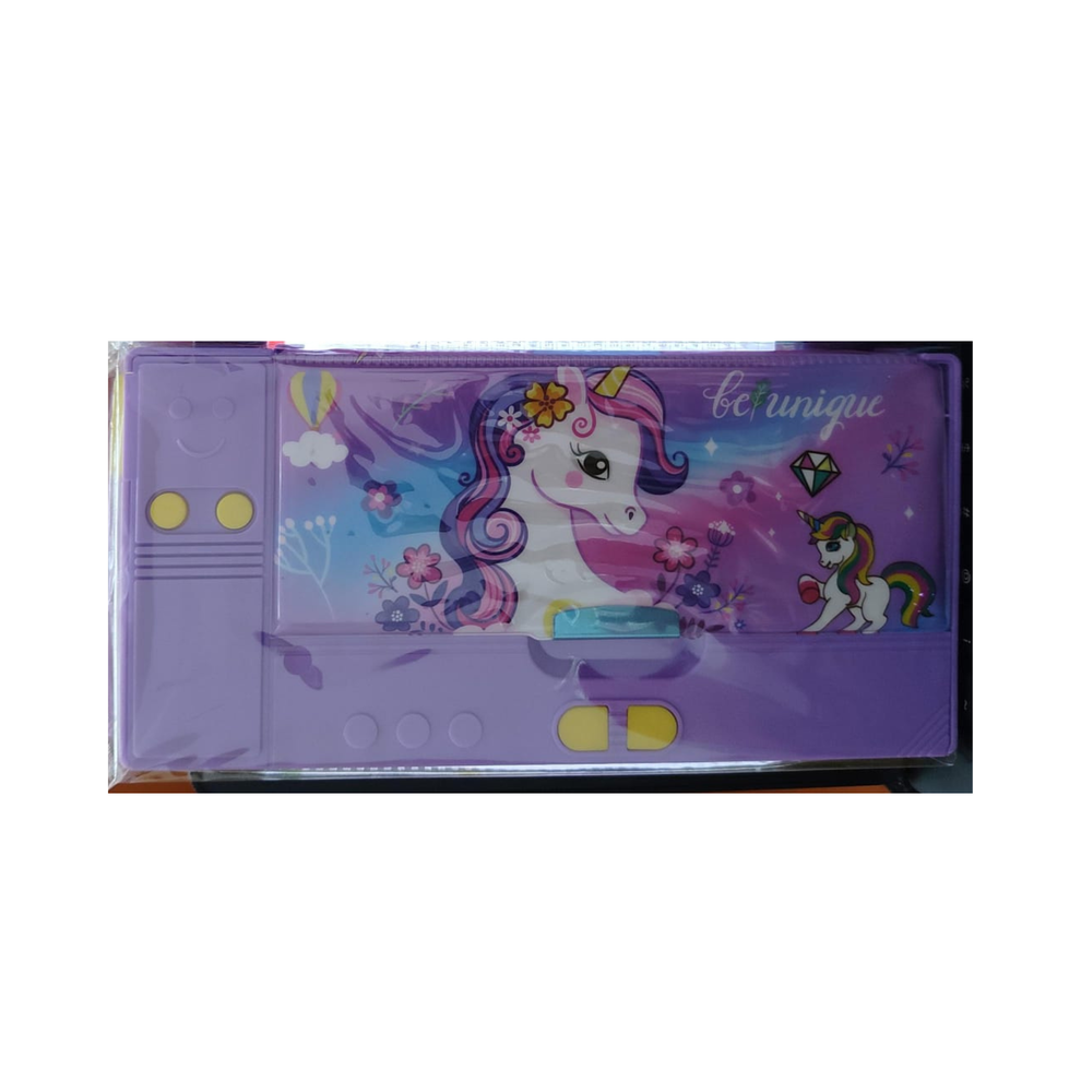 Unicorn Theme Multi-Compartment Pencil Box for Kids - Gyaanstore